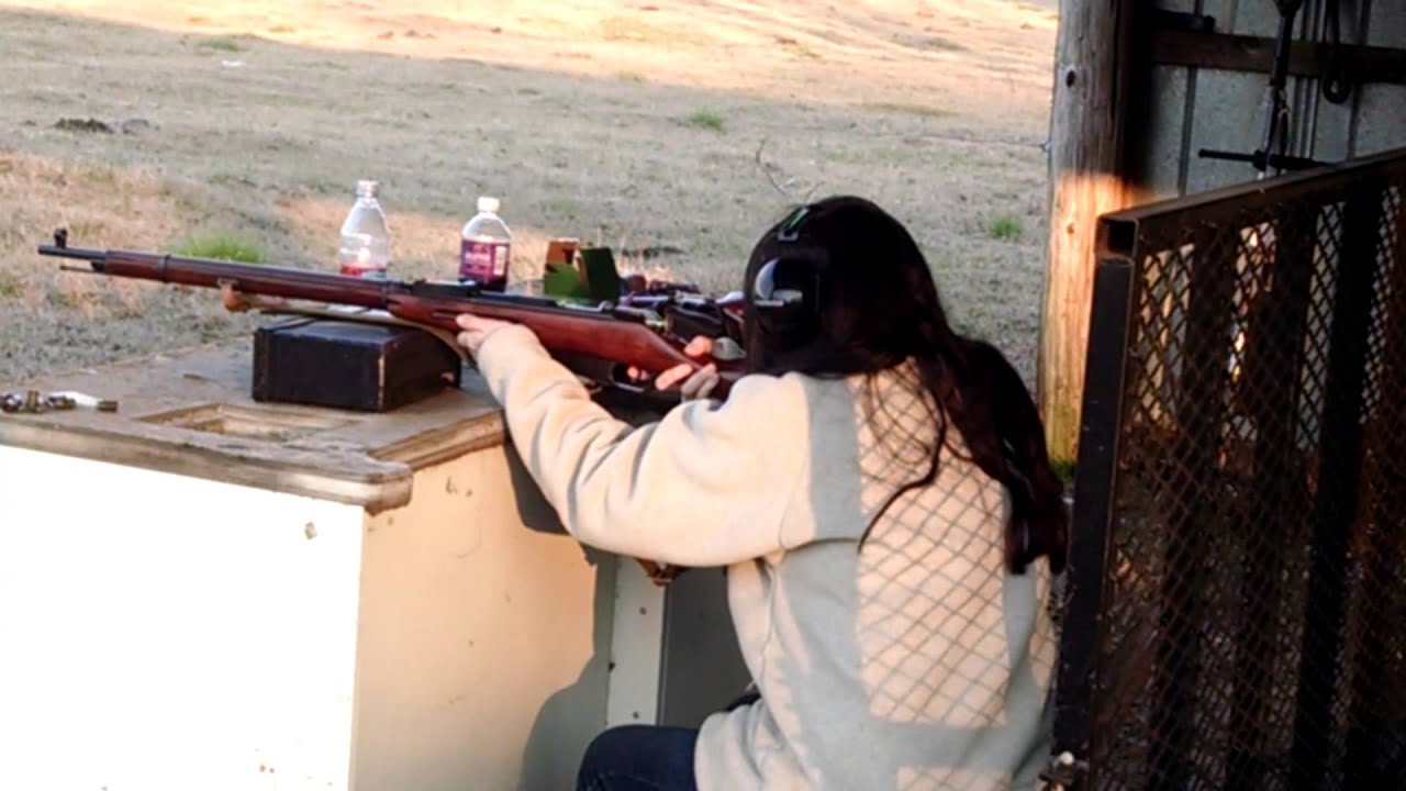 Her First Time Shooting a Mosin Nagant - YouTube