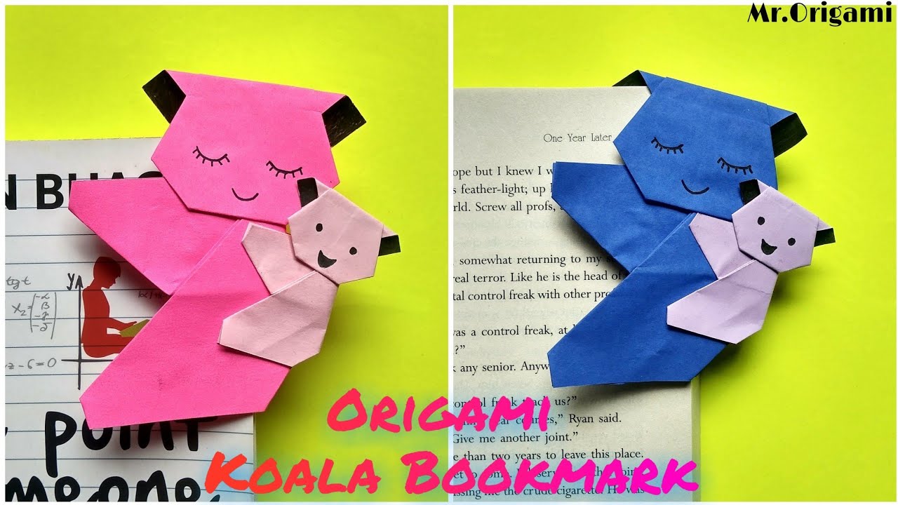 Origami Koala bookmark - YouTube