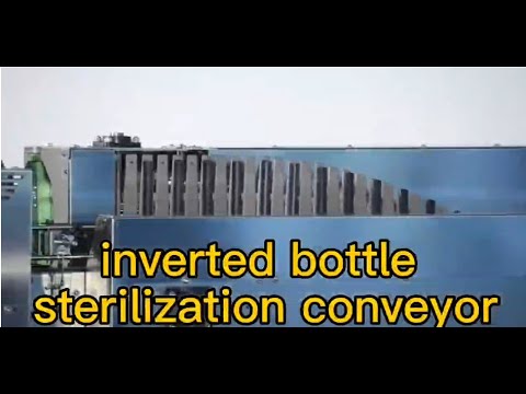 inverted bottle sterilization conveyor - YouTube