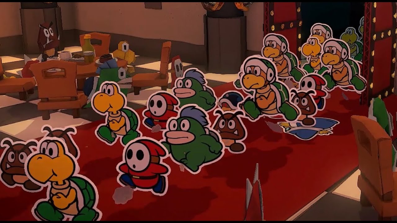 Paper Mario - Bowser's minion vs Folded Soldiers | Origami King - YouTube