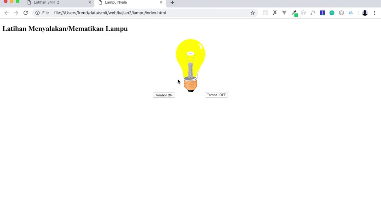 3. Projek Latihan Menyalakan Lampu - JS - YouTube