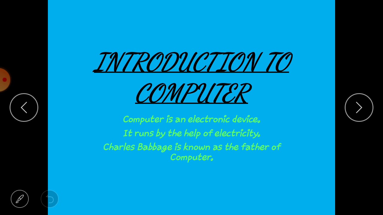 Introduction of Computer . Subject = Computer class = 1 - YouTube