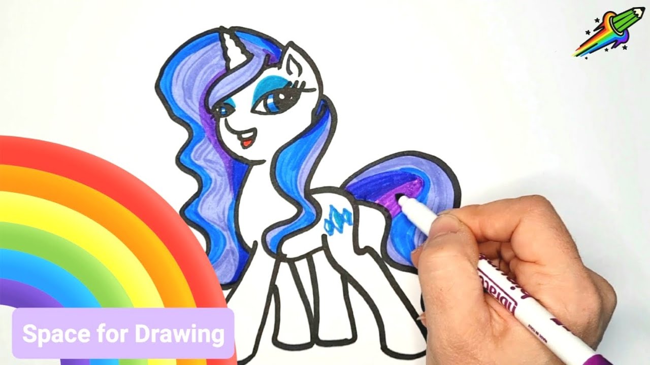 How to Draw a Unicorn from My Little Poni Step by Step Easy - YouTube