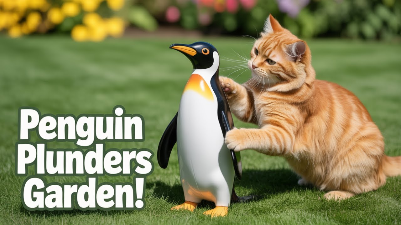 The Ginger Penguin Adventure 🐱🐧 When Cats Meet a Penguin Army! - YouTube