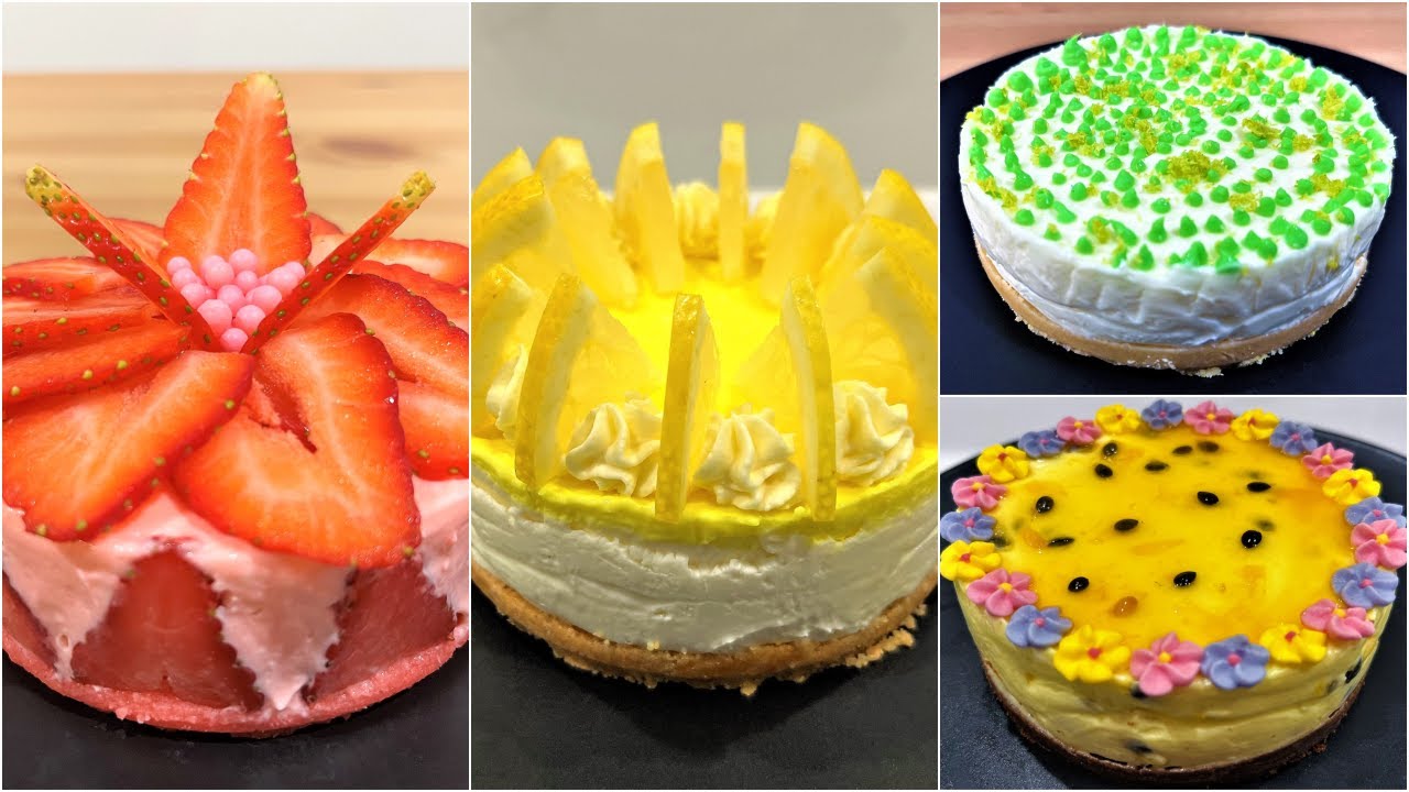 4 No Bake Fruit Cheesecake Recipes #strawberrycheesecake #passionfruit ...