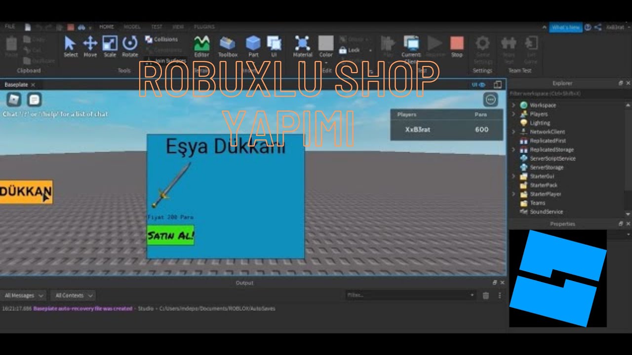 Roblox Studio/Robuxlu Shop yapımı? - YouTube