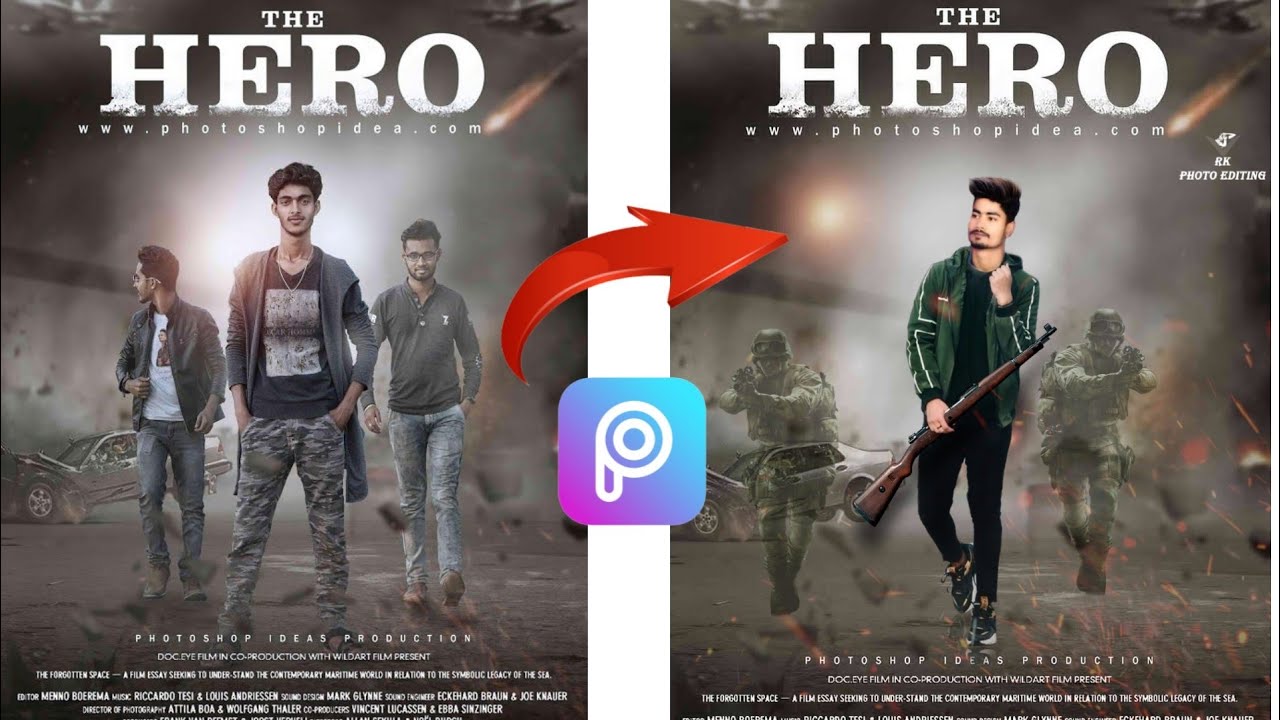 Picsart The 😎Hero action Movie Poster photo editing Tutorial and ...