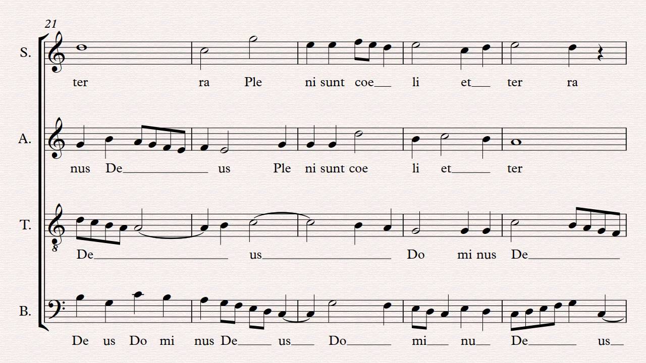Modal Counterpoint exercise in 4 voices - Sanctus (Palestrina style ...