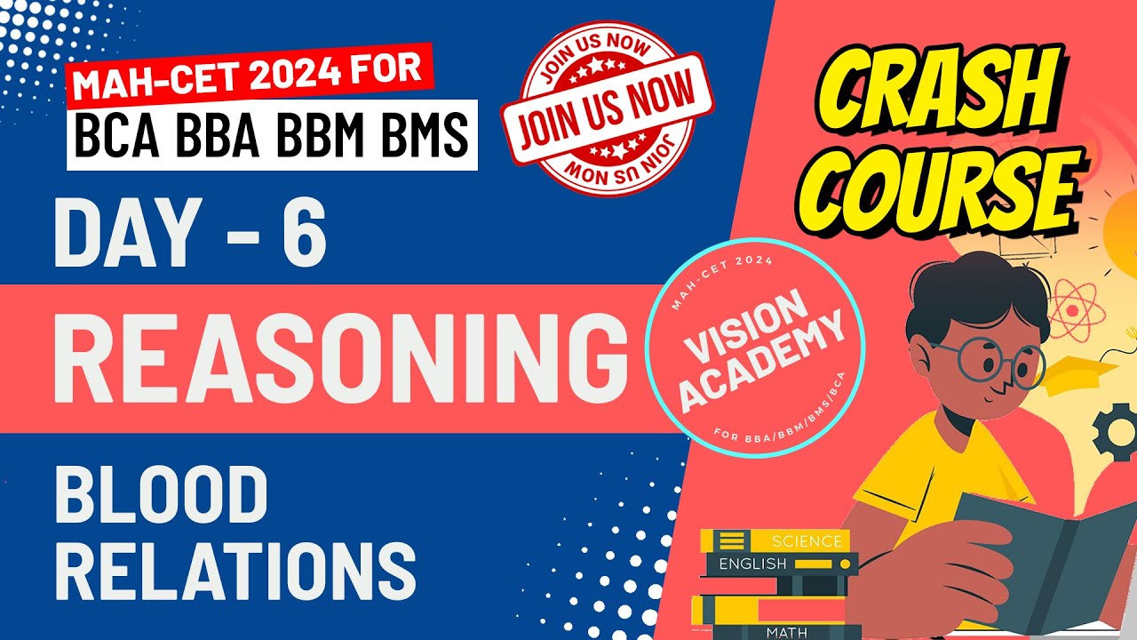 Reasoning Blood Relations | Day 6 | MAH CET 2024 for BCA BBA BMS BBM 🚀 ...