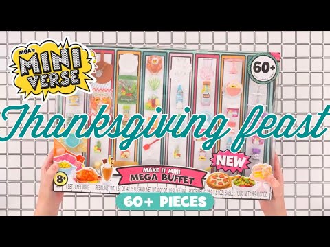 ASMR MINIVERSE MEGA BUFFET - THANKSGIVING FEAST 🍗🥗🧡🤎 - YouTube