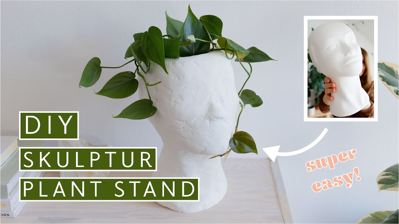 DIY Plant Stand Kopf Skulptur - easy Deko Idee aus Styropor Kopf selber ...