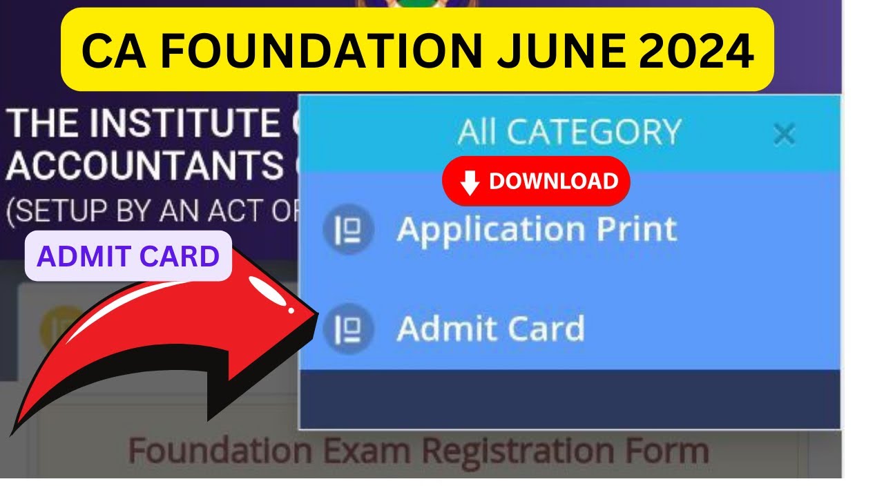 Live Demo :- How to Download CA foundation June 2024 Admit card on ...