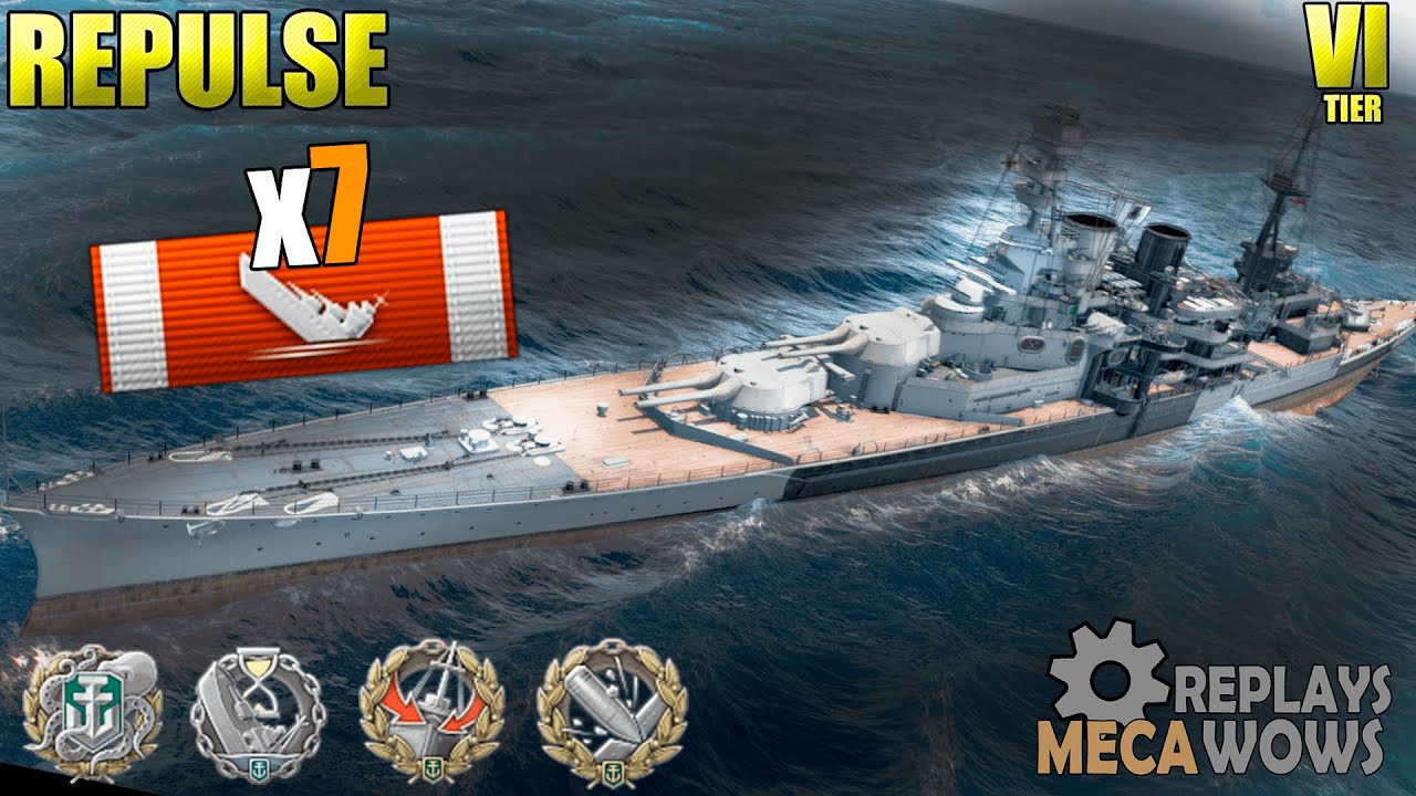 Repulse 7 Kills & 144k Damage | World of Warships Gameplay 4k - YouTube