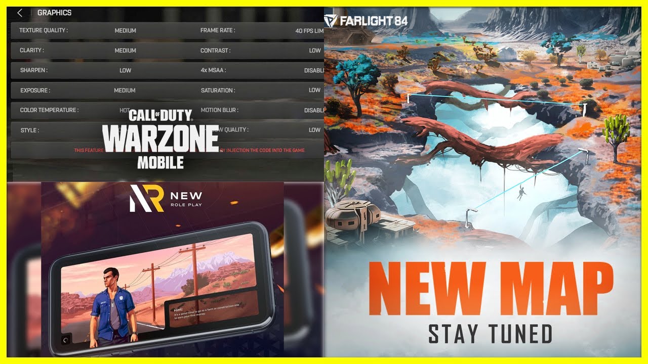 WARZONE MOBILE GRAPHICS SETTINGS LEAKED | FARLIGHT 84 NEW BIG MAP ...