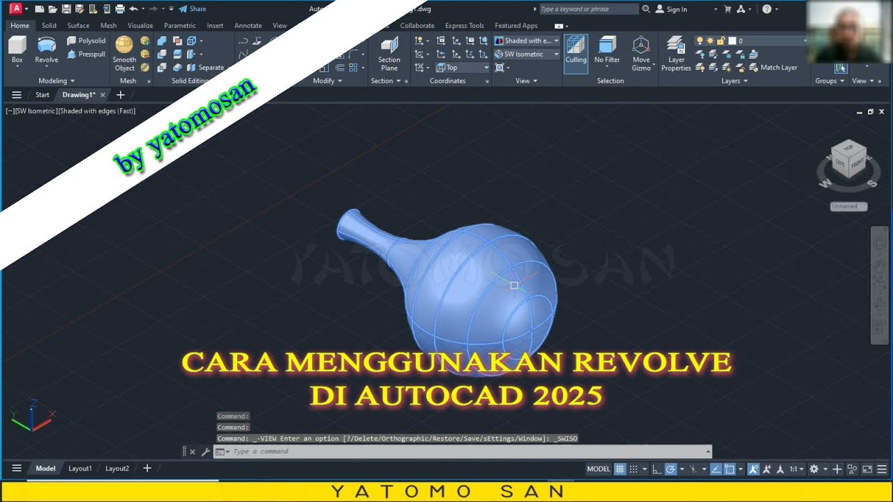 Cara Revolve di Autocad 2025 #3dmodeling #autocadpemula #autocad3d ...