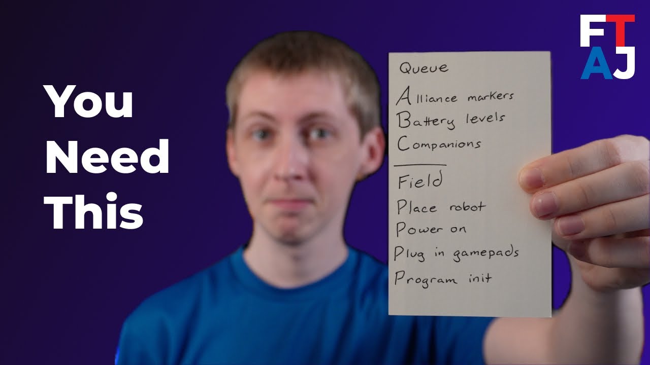 Please Make a Pre-Match Checklist | FIRST Tech Challenge - YouTube