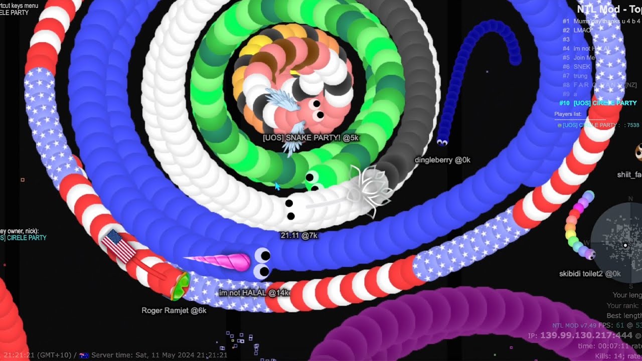 INSANE 5 layer CIRCLE PARTY (Slither.io) - YouTube