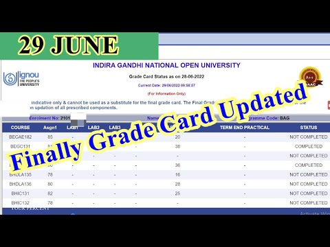 grade card updated assignments marks ,marks sheet updated ignou results ...