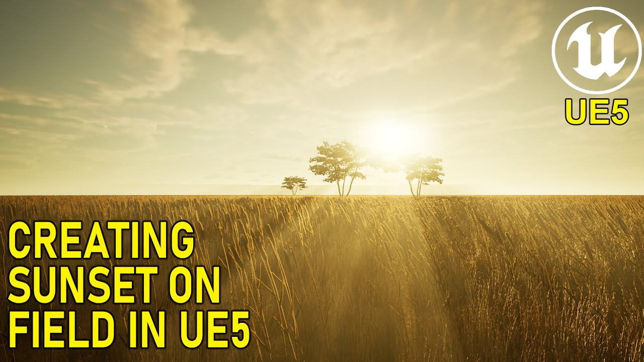 Unreal Engine 5 Simple Environment Sunset On Field #95 - YouTube