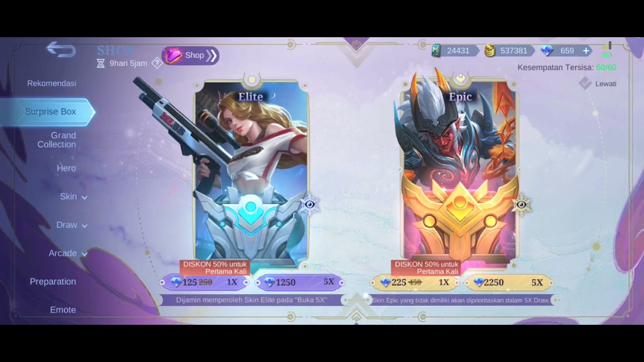 Free Gacha Suprise Box Skin Elite Akai "Monk" + Beatrix "X Factor ...