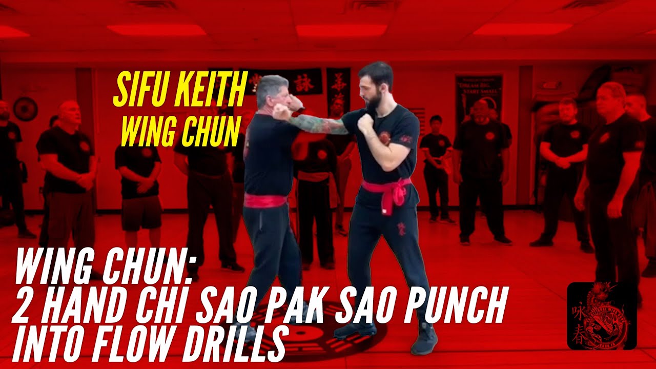 2 Hand Chi Sao Pak Sao Punch Into Flow Drills - Wing Chun - YouTube