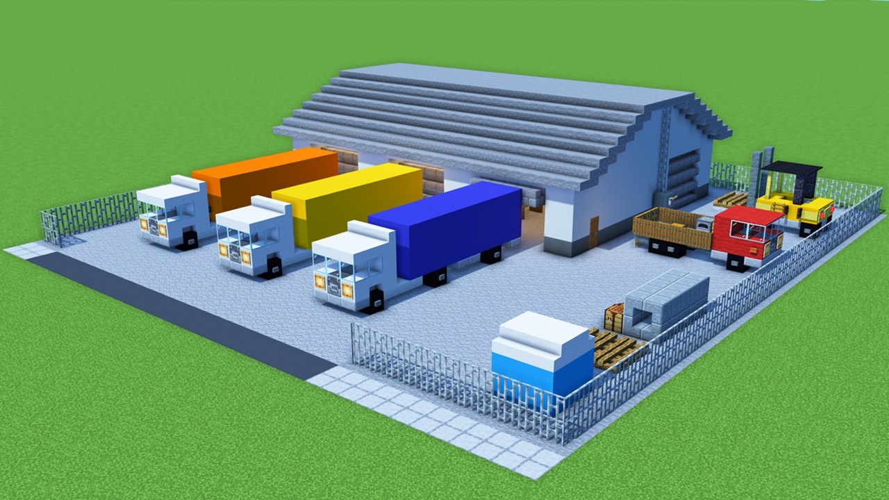 Minecraft Tutorial: How To Make A Warehouse | Including Interior - YouTube