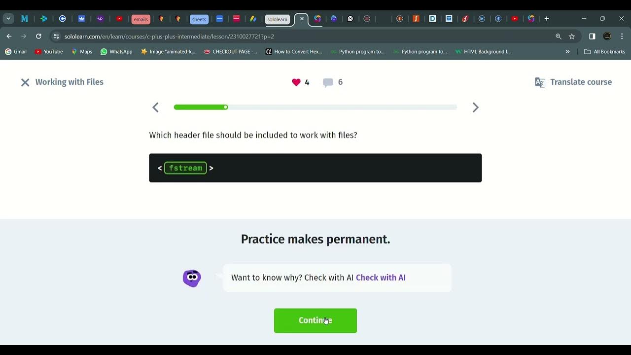 36 Working with Files | C++ intermediate | Sololearn - YouTube