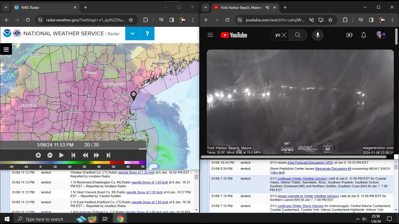 (Live) Snow continues in Northeast & New England! w/ WXL43 & NWS Radar ...