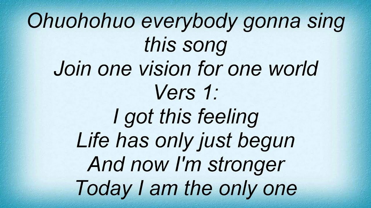 Dj Bobo - One Vision One World Lyrics - YouTube