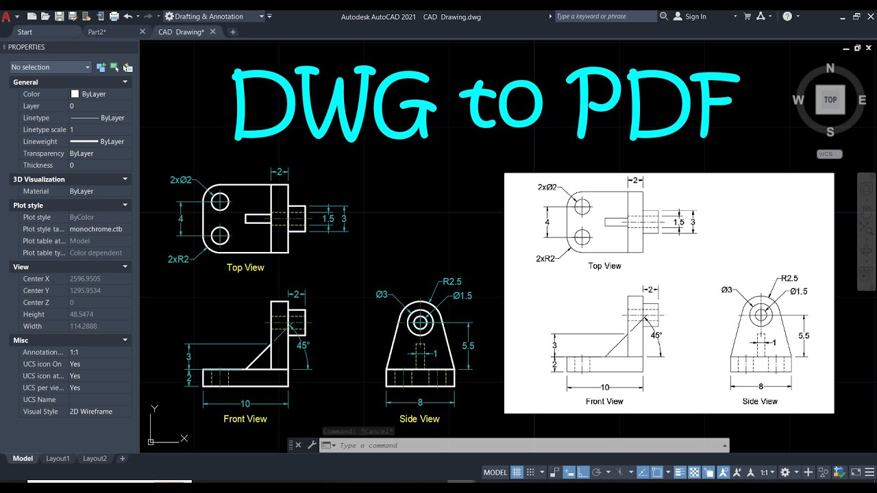How to convert AutoCAD (.DWG) File to PDF - YouTube