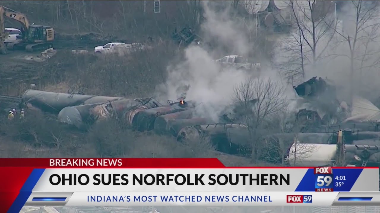 Ohio sues Norfolk Southern over toxic train derailment - YouTube