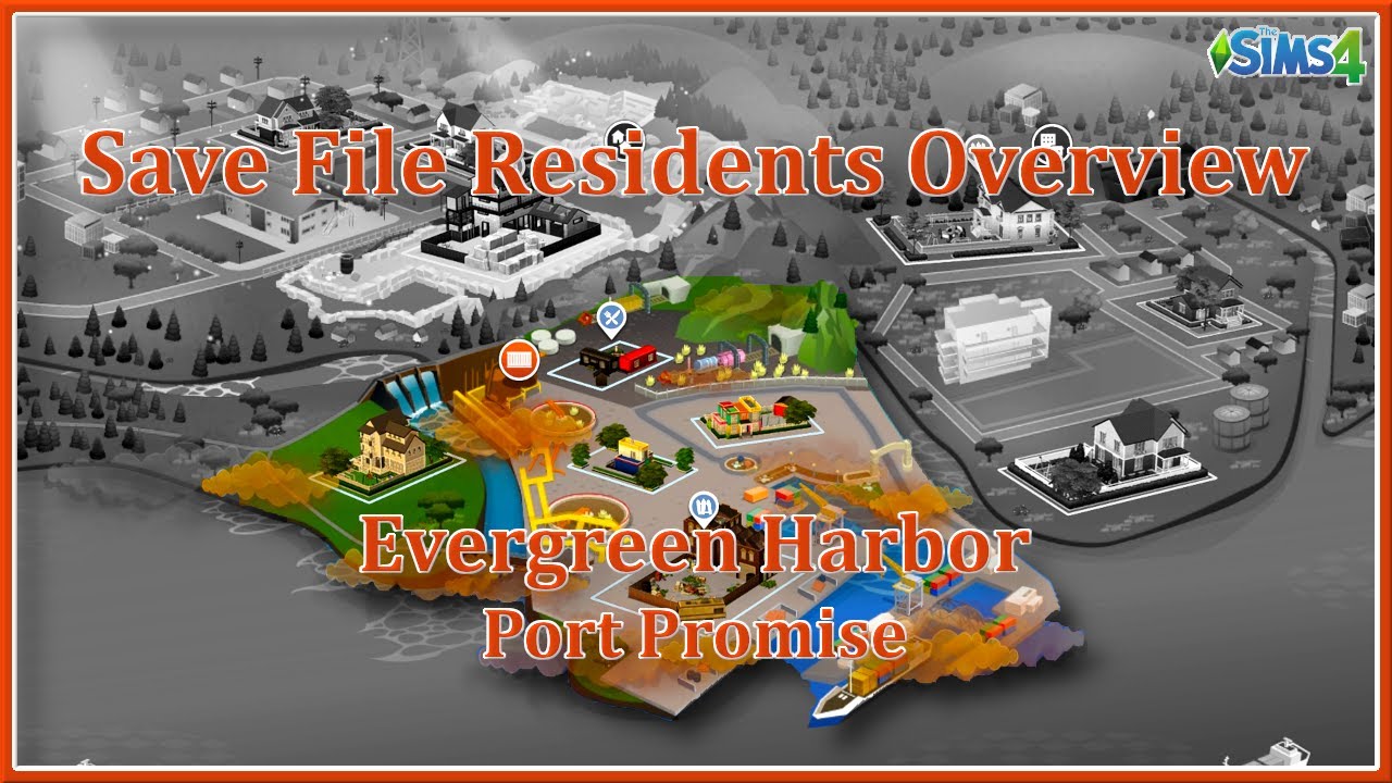 The Sims 4 // SAVE FILE RESIDENTS OVERVIEW // Evergreen Harbor: Port Promise - YouTube