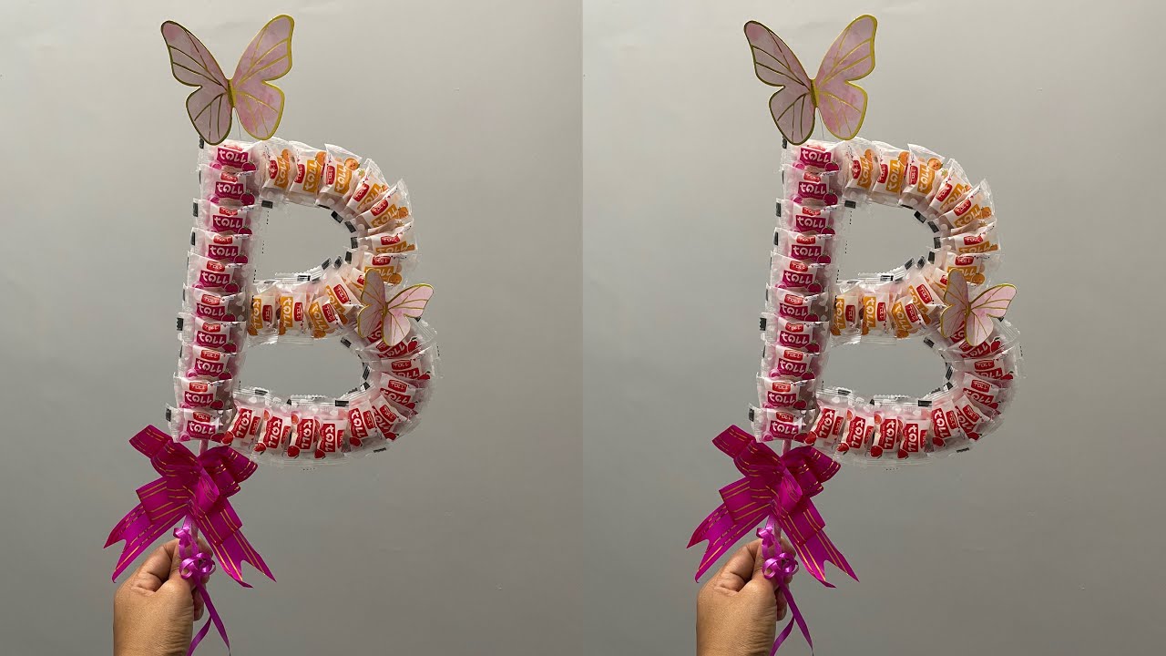 Tutorial buket permen huruf B | Gift ideas - YouTube