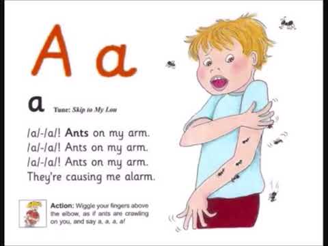 Jolly Phonics Aa with action and Vocabulary - YouTube
