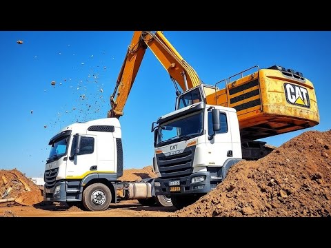 Ancient Earthworks: Excavators and Trucks in a Primitive Landscape ...