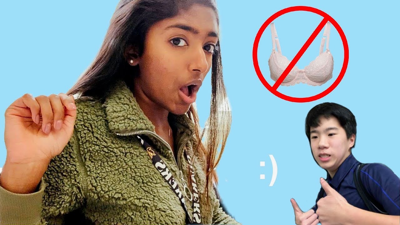 I went BRALESS to school for a week & this is what happened - YouTube