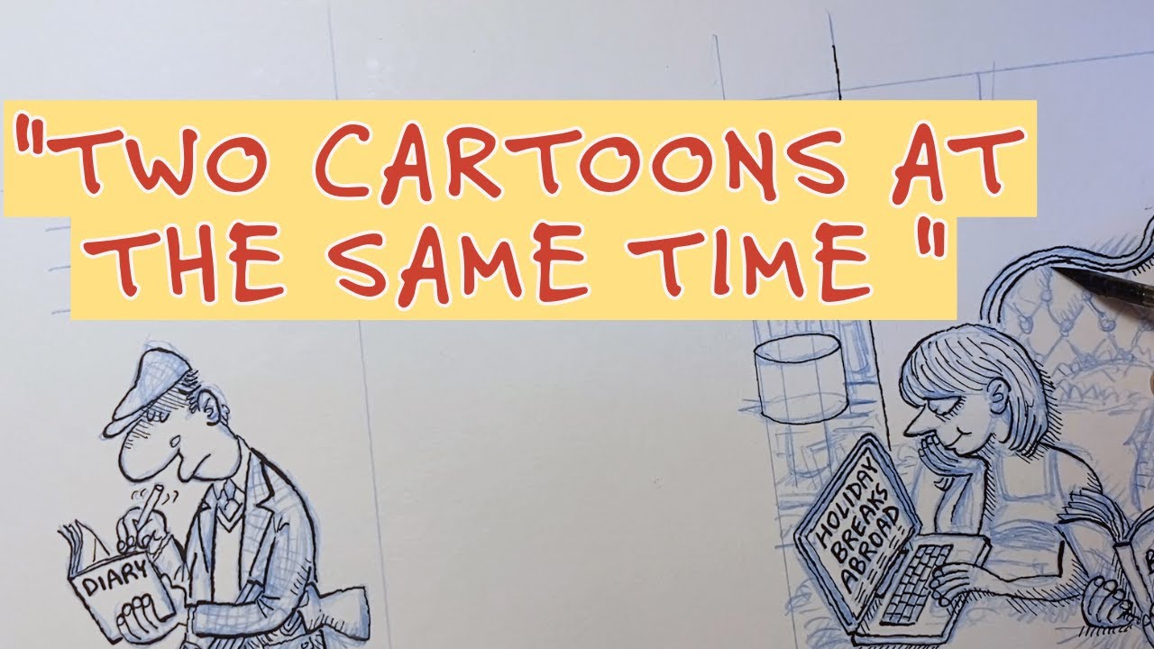 7. "Two Cartoons at the Same Time" #livedrawing #cartooningclub # ...