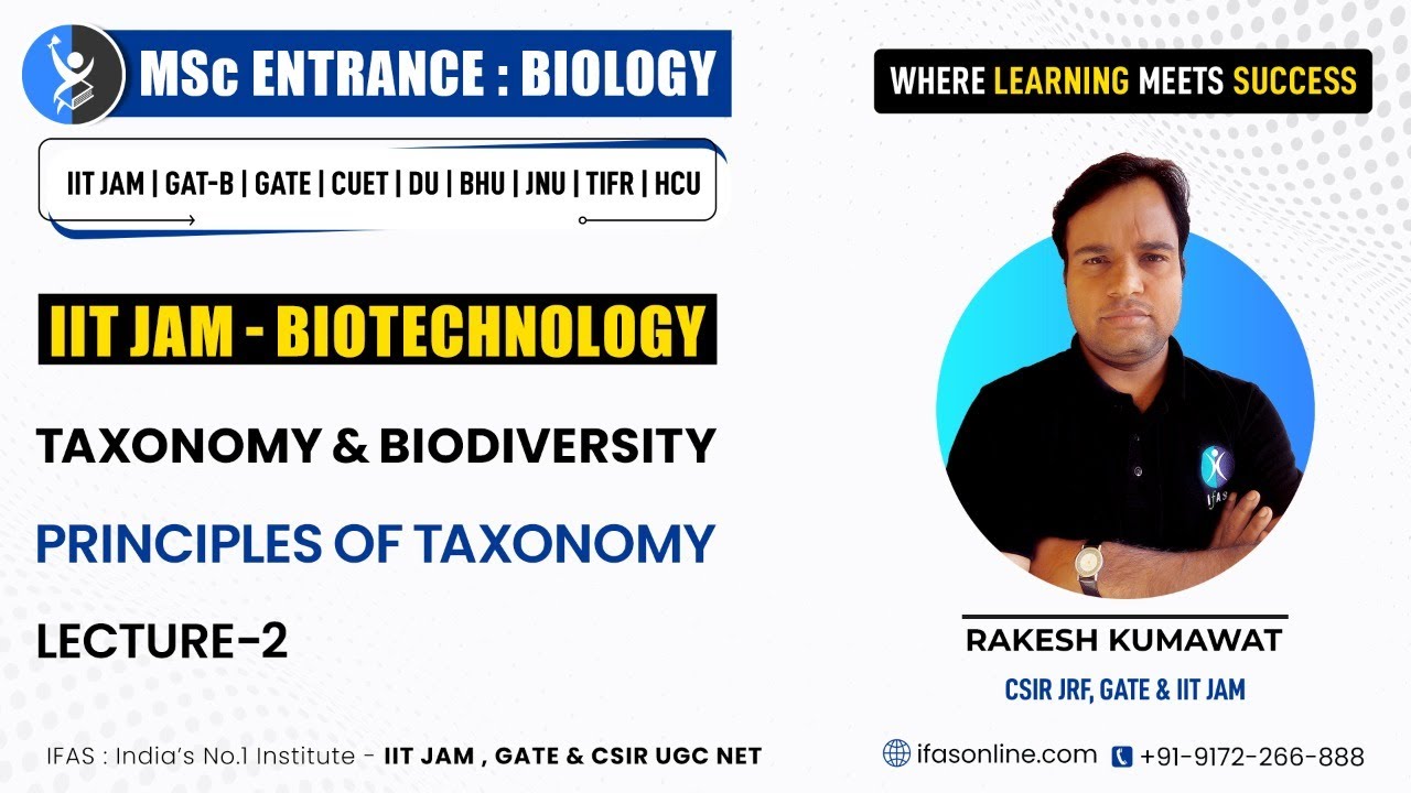 Target IIT JAM 2023 Special Series | Principles of Taxonomy | Taxonomy ...