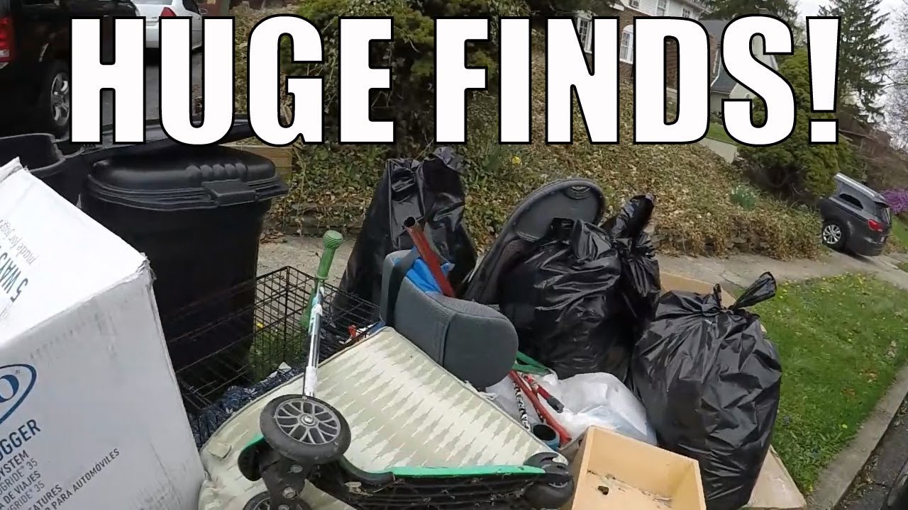 TRASH PICKING DAY! Look At All This Stuff That People Throw Out! - YouTube