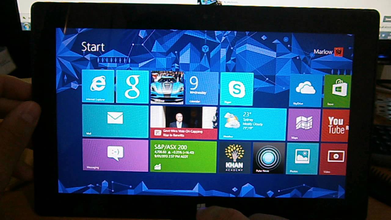 How to take a screen shot on the microsoft surface - YouTube