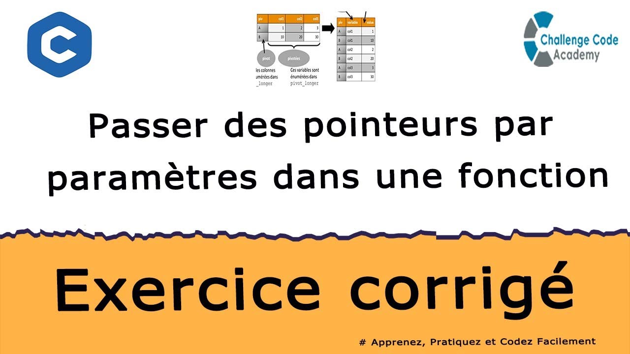 Exercice Corrigé en langage C | Passer des pointeurs par paramètres ...