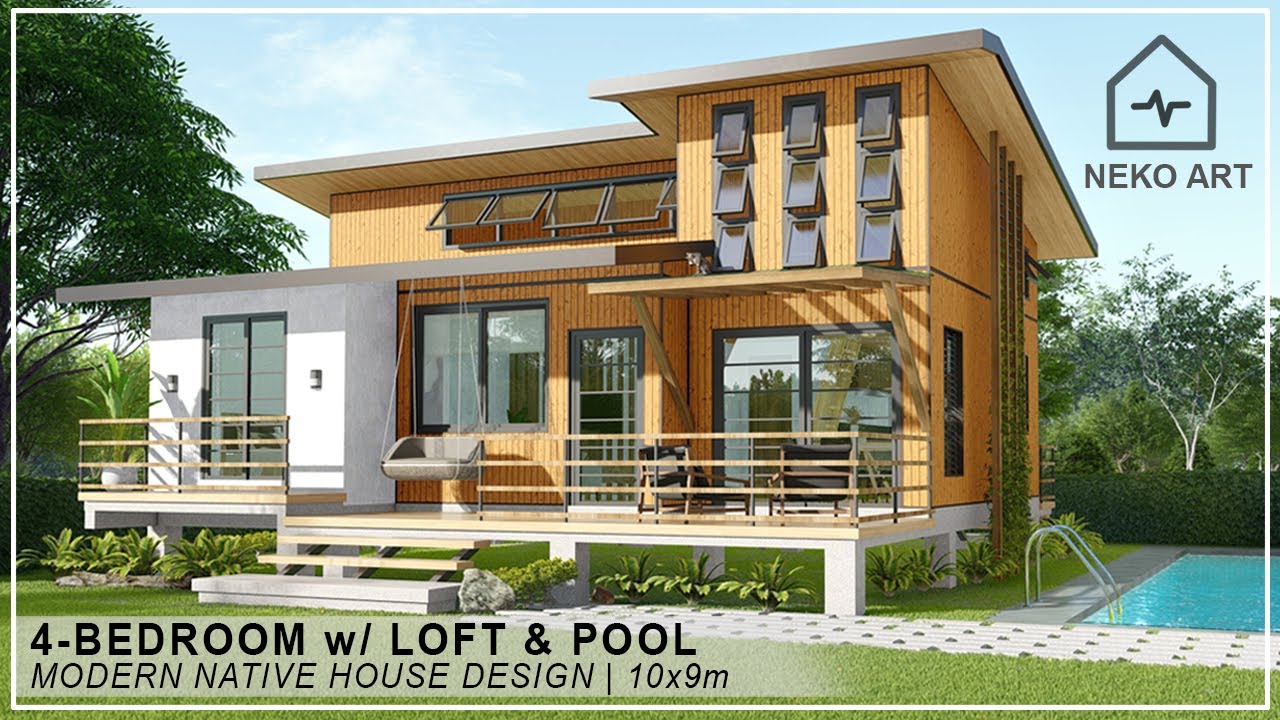 EP- 49 | 4 BEDROOM MODERN NATIVE HOUSE with LOFT & POOL | Modern Bahay ...