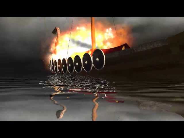 Viking Funeral Pyre Cartoon