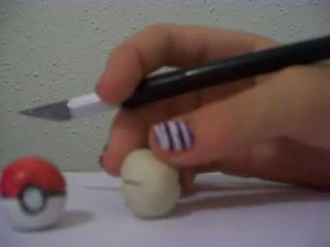 How to make a pokeball out of clay - YouTube