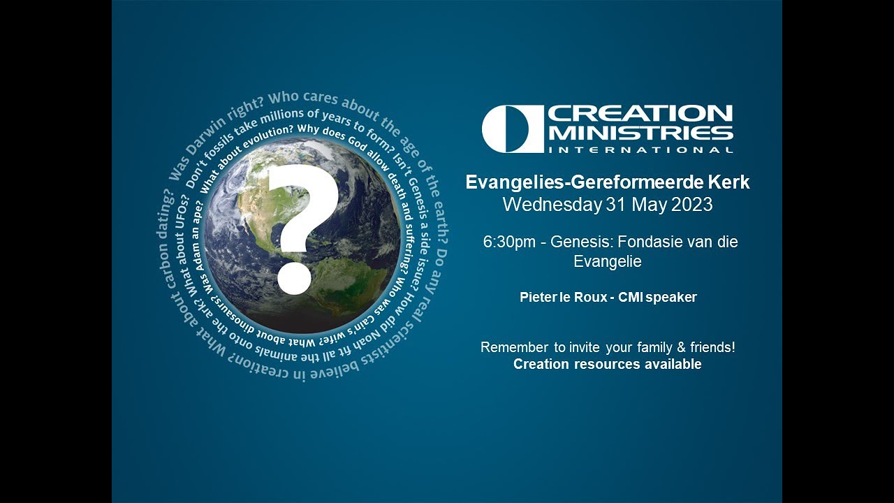 Creation Ministries, Die skepping volgens Genesis 1-11 - YouTube