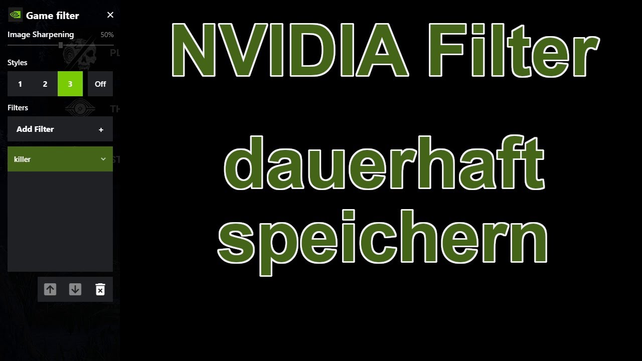 Nvidia Filter: dauerhaft speichern - YouTube