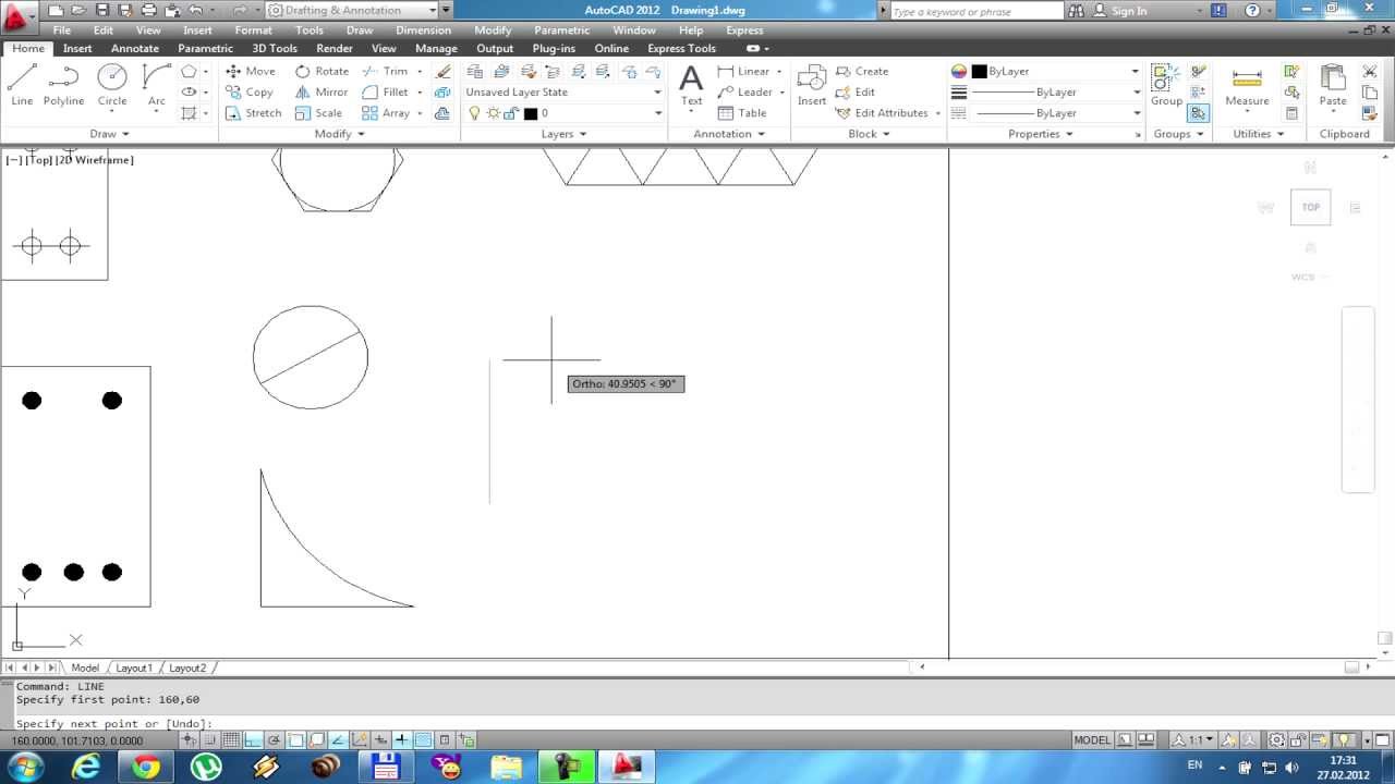 AutoCAD demonstration Computer Aided Graphics - Lab3 (college) - YouTube