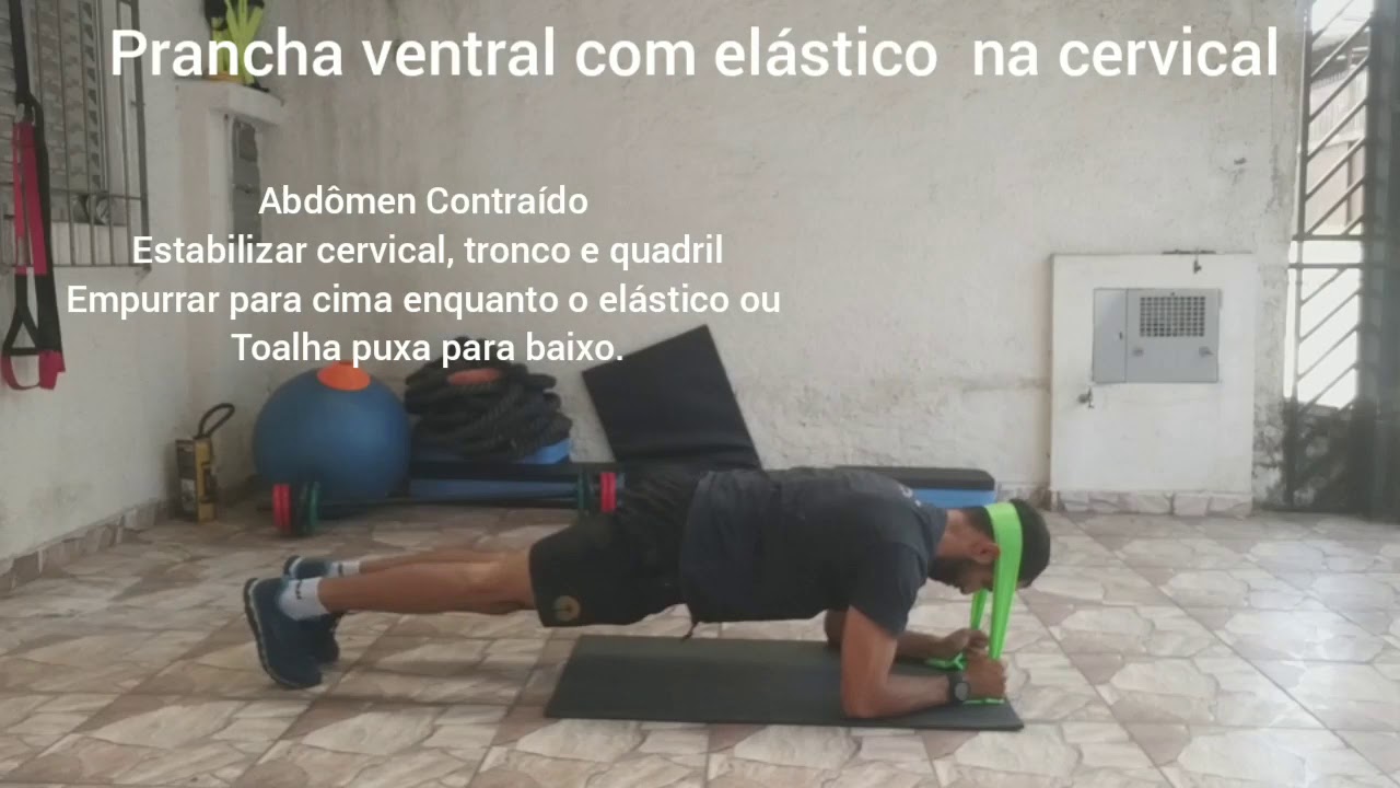 Prancha ventral com elástico na cervical - treino em casa - YouTube