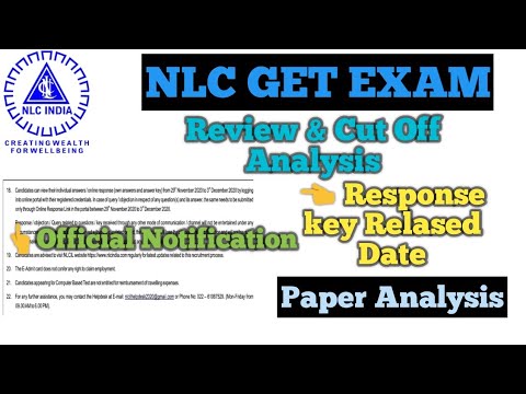 NLC Exam Review & Cut Off Analysis || Response Key Release Date ...