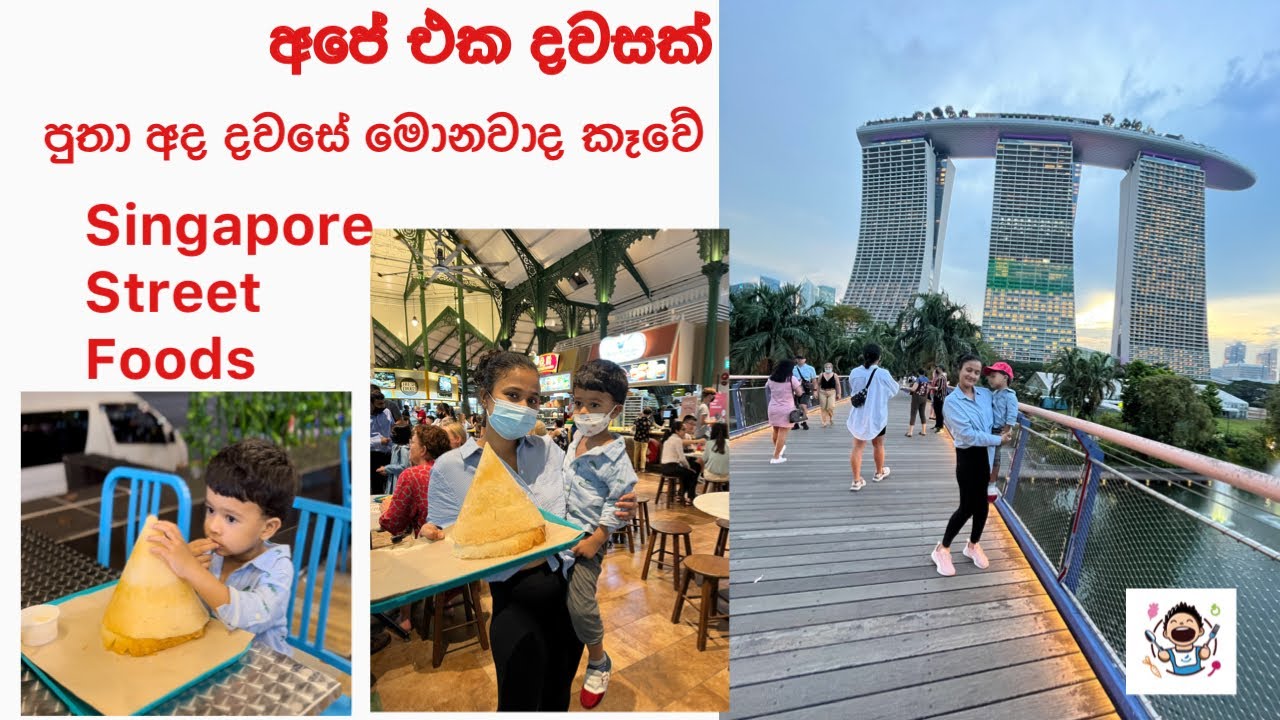 අපේ එක දවසක්.. පුතා අද දවසේ කෑවේ මොනවාද? Singapore Street Foods 😀 - YouTube